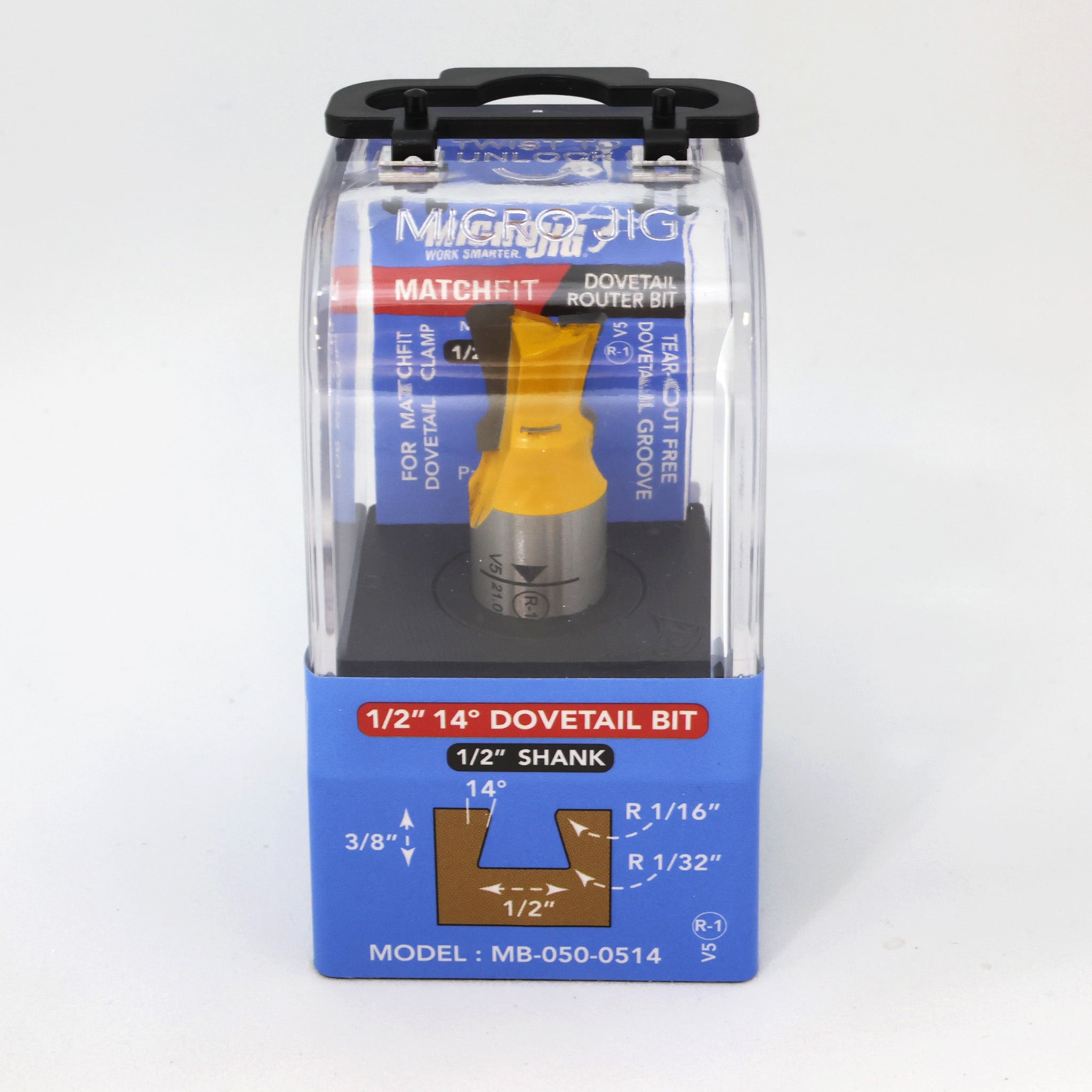 MicroJig MATCHFIT 1/2" Dovetail Router Bit – JessEm Tool Company